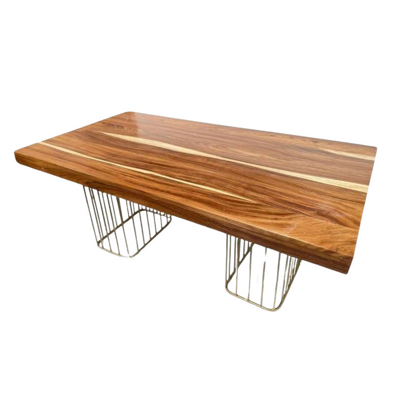 Mesa Rectangular Base Mica Cubierta de Parota - El Rey de la Silla